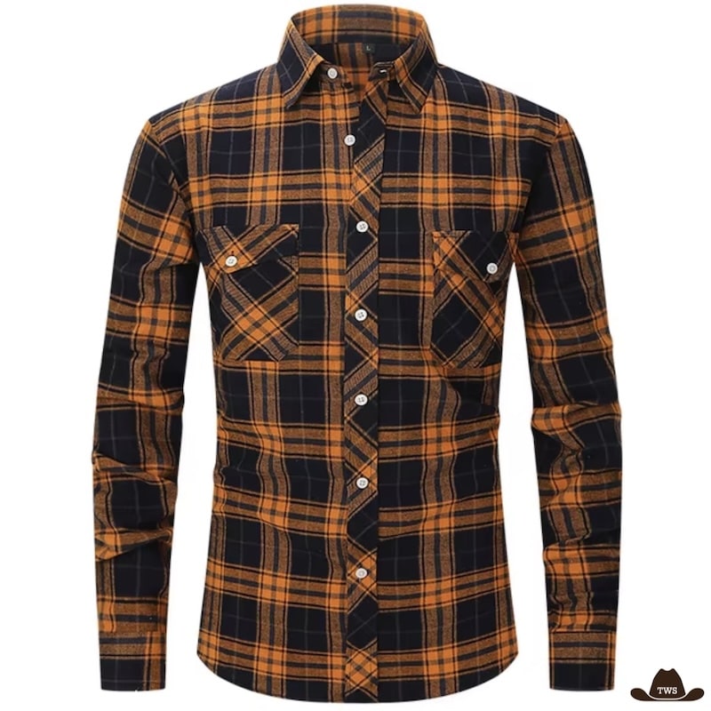 Chemise Cowboy Homme Orange | The Western Shop